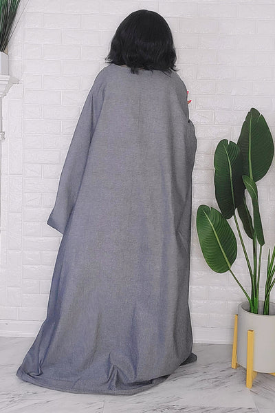 021424 The Dark Blue Denim one Size Fit All Caftan – UNIK-ELEGANCE