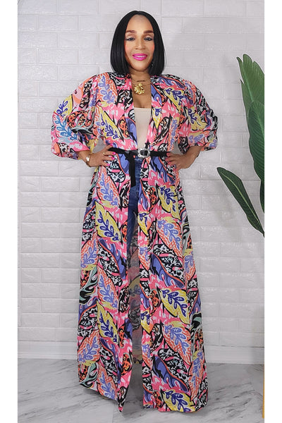 053123 Pink Florals Print Duster with Belt – UNIK-ELEGANCE